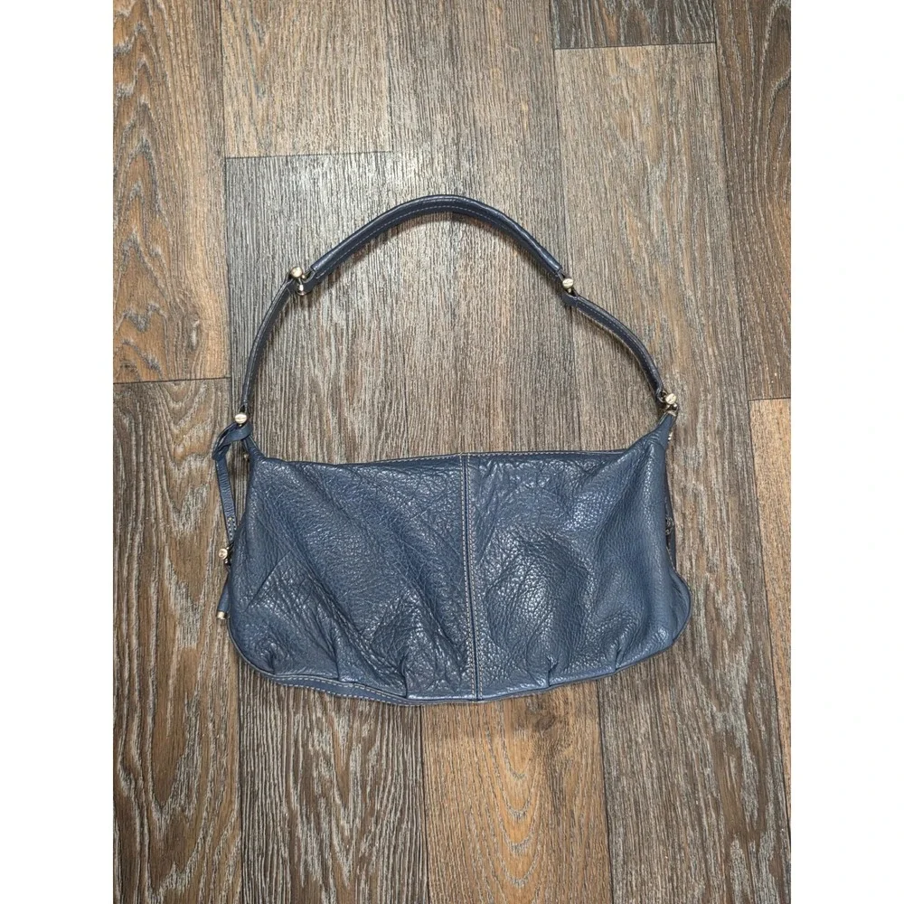 Liz Claiborne | Bags | Liz Claiborne Navy Blue Pebbled Leather Shoulder ...